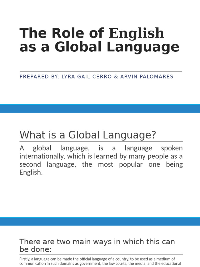 The Role of English As A Global Language 2 | PDF | English Language ...