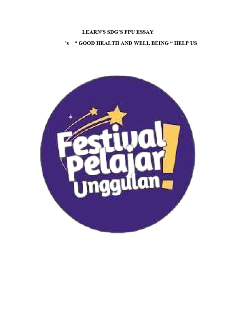 Essay FPU Learn SDG's 3 - Final | PDF | Disability | Menu (Computing)