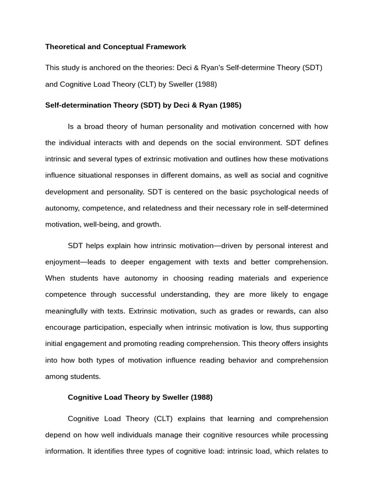 Theoretical and Conceptual Framework (BACK UP) | PDF | Motivational ...