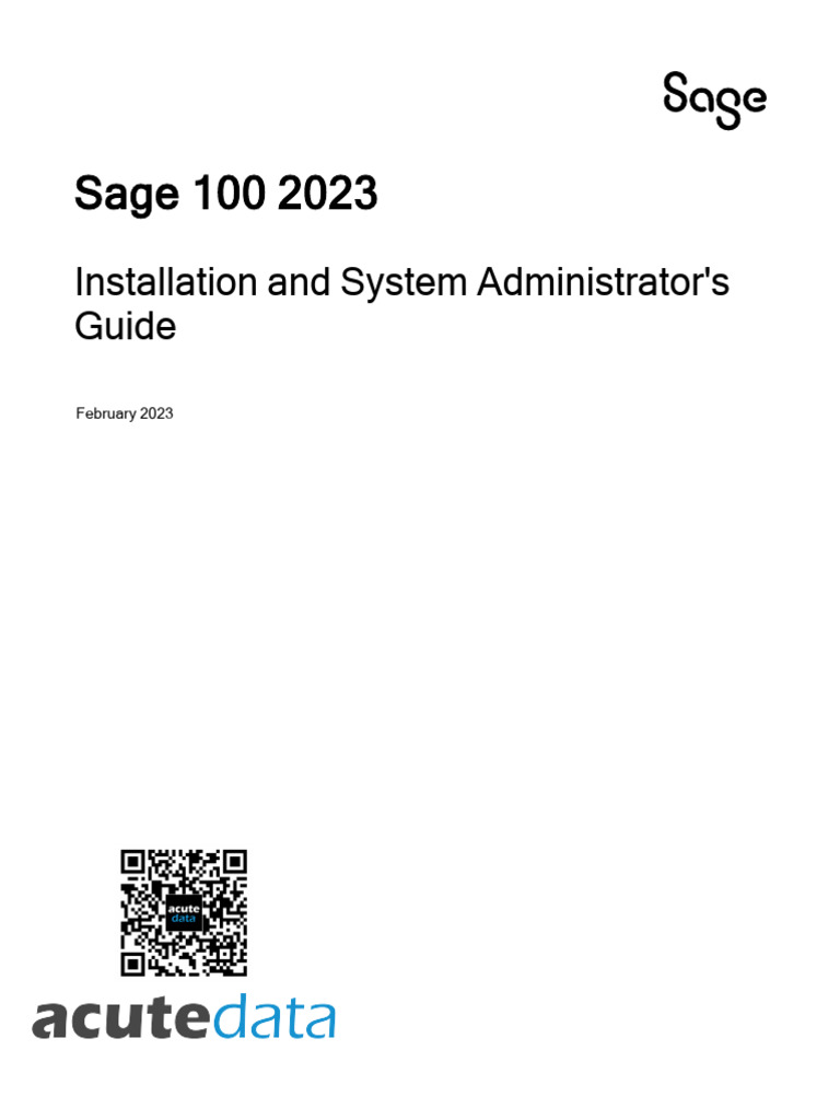 Sage100 2023 Installation System Admin Guide | PDF | Microsoft Windows | Remote Desktop Services