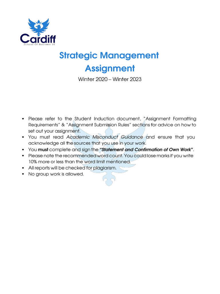 Strategic Management Assignment Guide Pdf