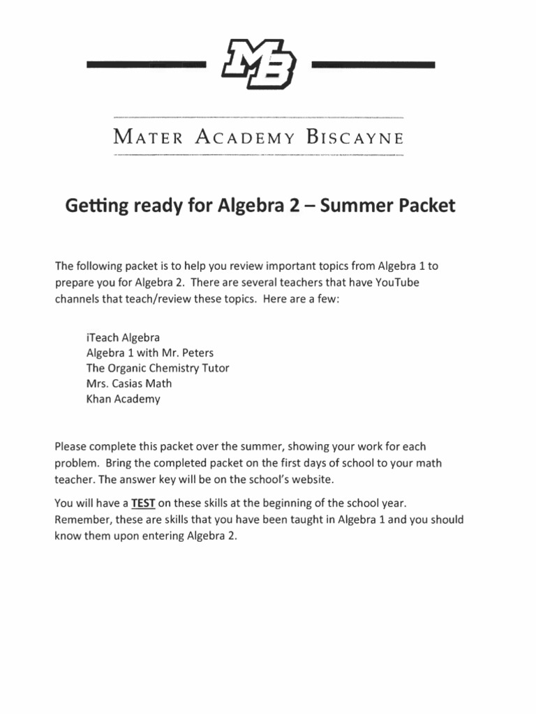 Summer HW Math | PDF
