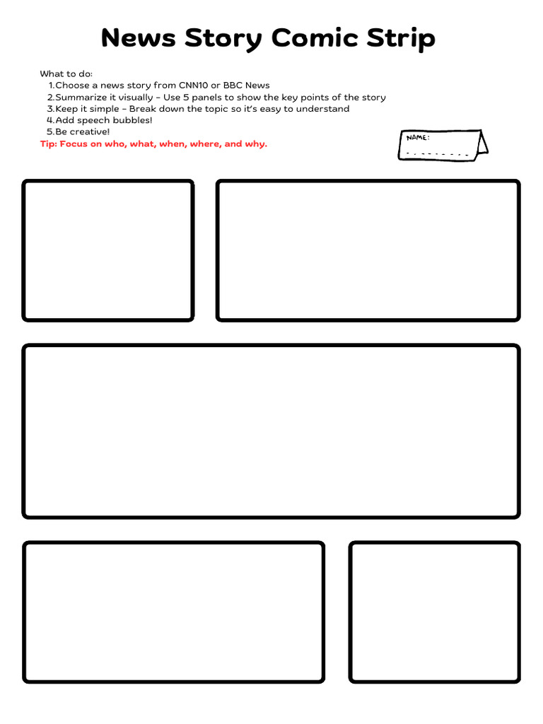 Create a Comic Strip Worksheet | PDF