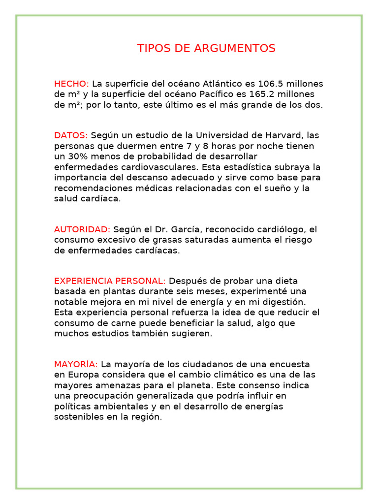 Tipos de Argumentos | PDF