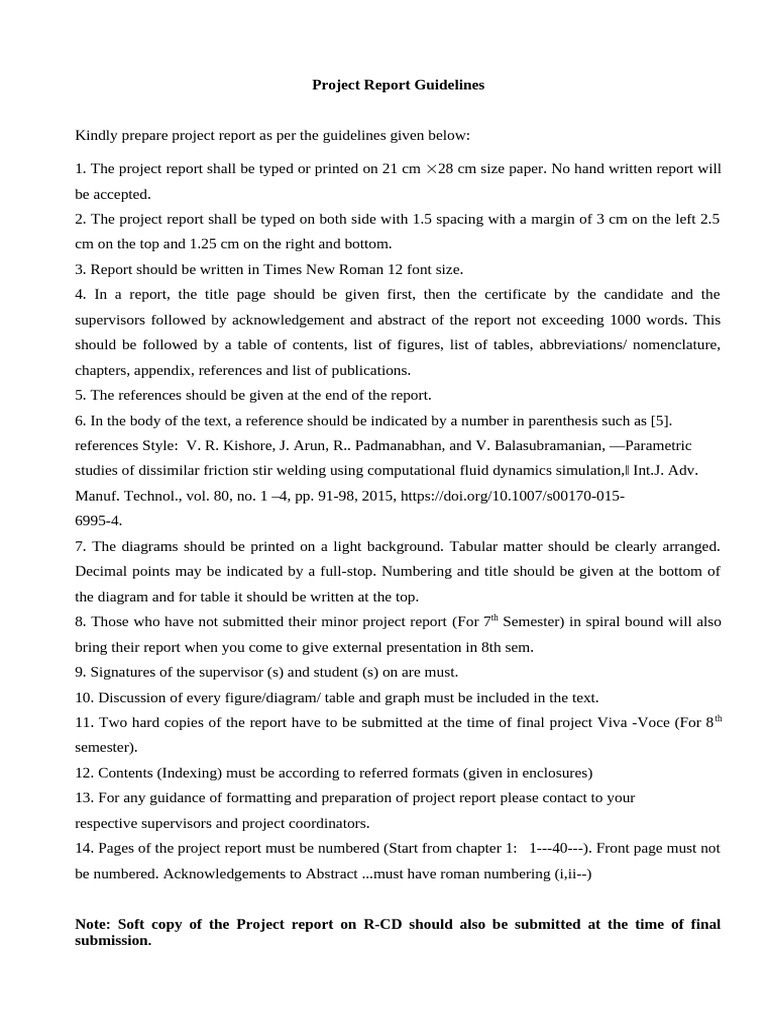 Project Report Guidelines | PDF