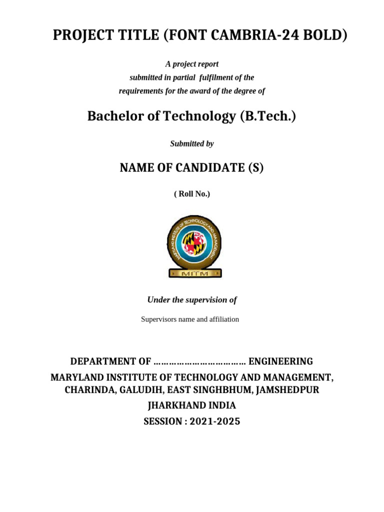 Project Front Page | PDF