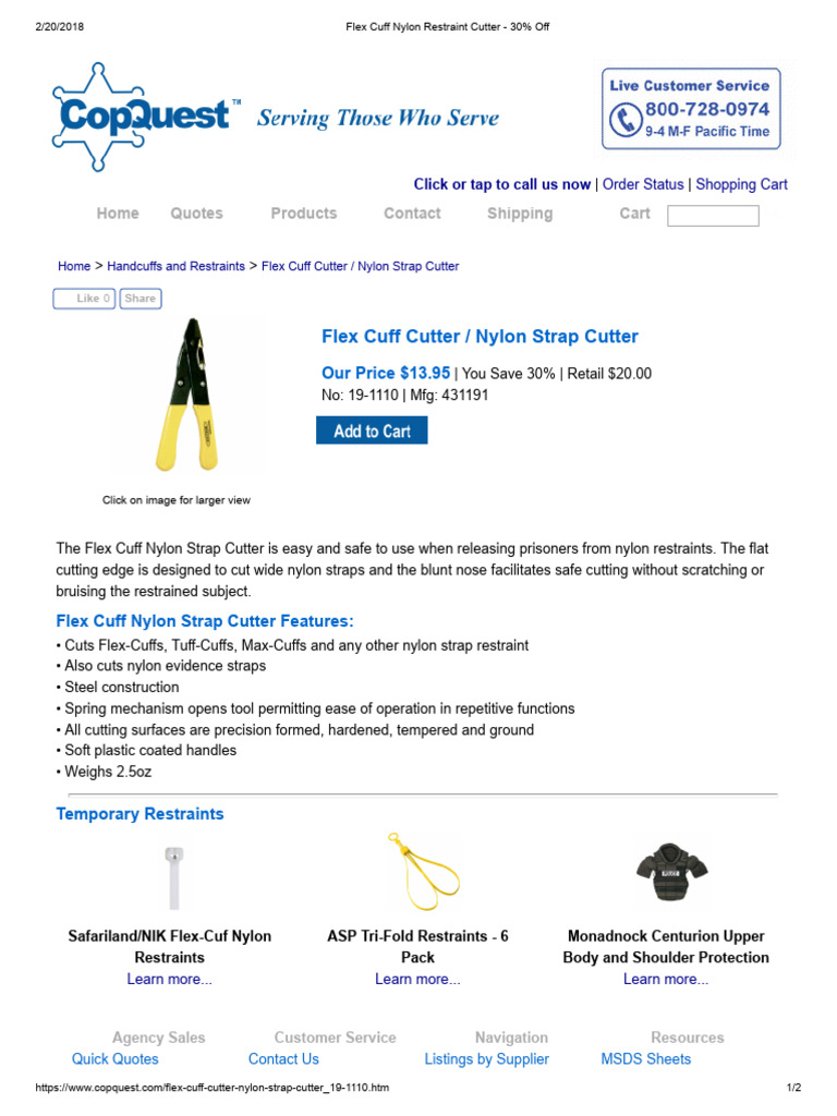 Flex Cuff Cutter / Nylon Strap Cutter: Home Quotes Products Contact ...