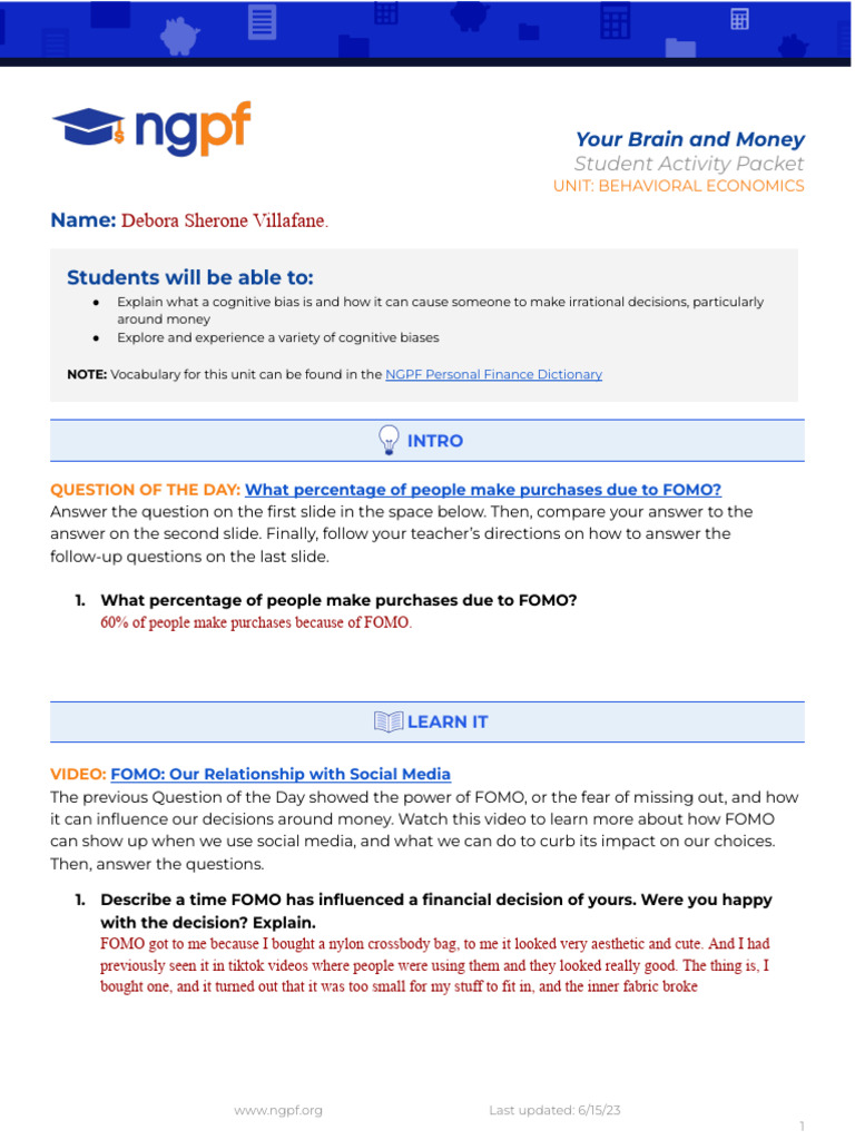 Understanding FOMO and Financial Decisions | PDF | Behavioral Economics ...