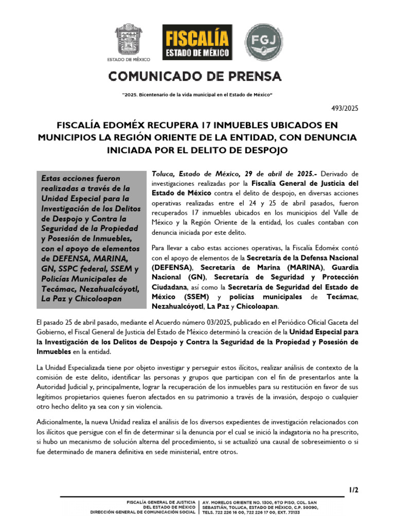 Comunicado 493 | PDF | México