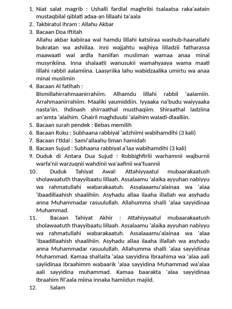 Bacaan Salat | PDF
