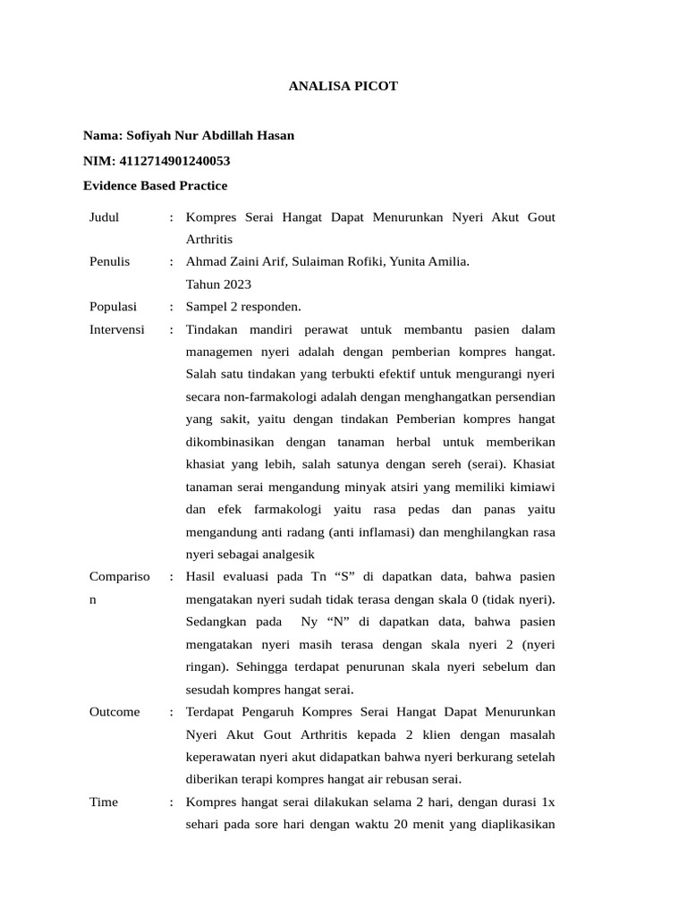 Analisa Picot - Ebp Kep - Keluarga | PDF