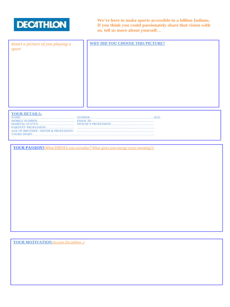 Decathlon Interview Sheet | PDF