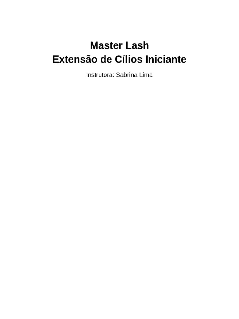Apostila Master Lash Sabrina Lima | PDF