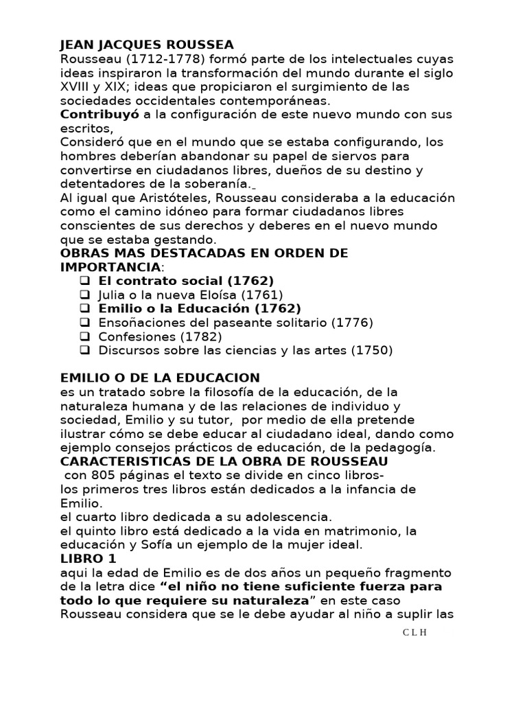 Emilio de La Educacion | PDF | Emile, o sobre educación | Jean-Jacques Rousseau
