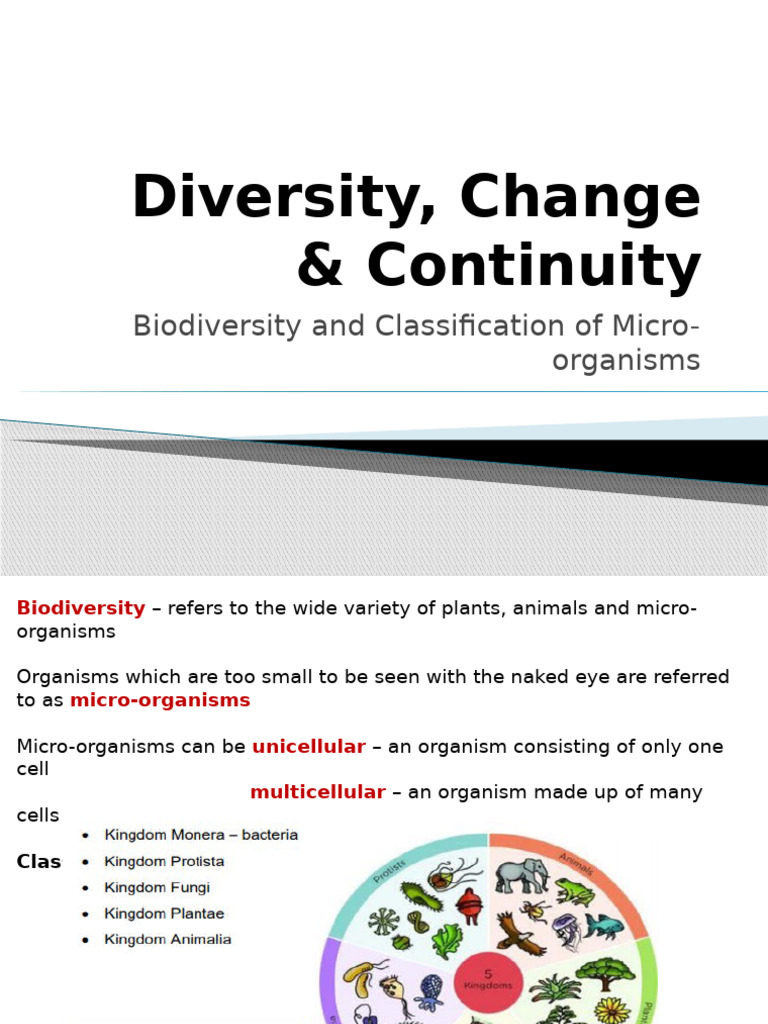 Biodiversity and Classification of Micro-Organisms | PDF | Immune ...