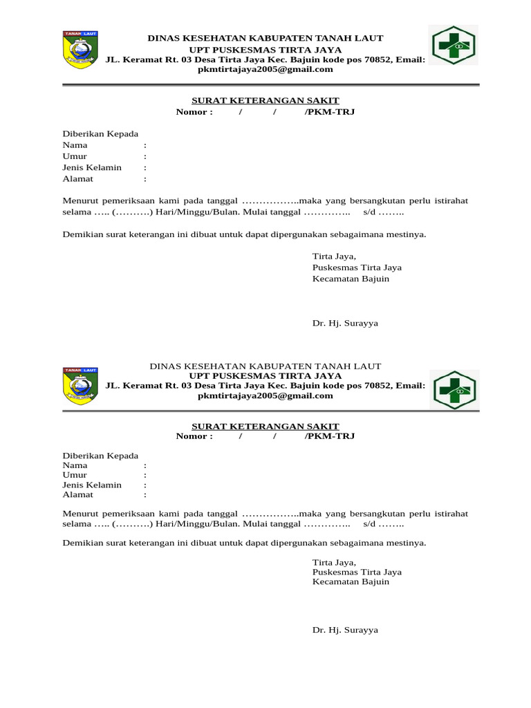 Surat Keterangan Sakit | PDF