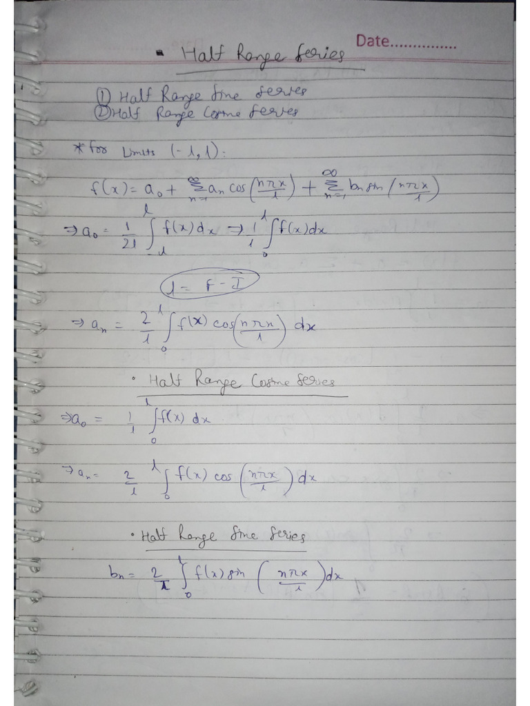MAL II Unit III Part 3 Half Range Series | PDF
