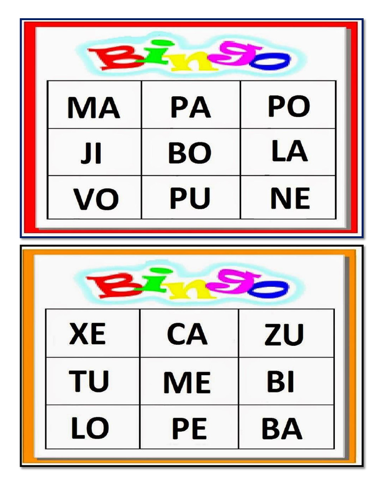 Bingo Das Sílabas-1 | PDF