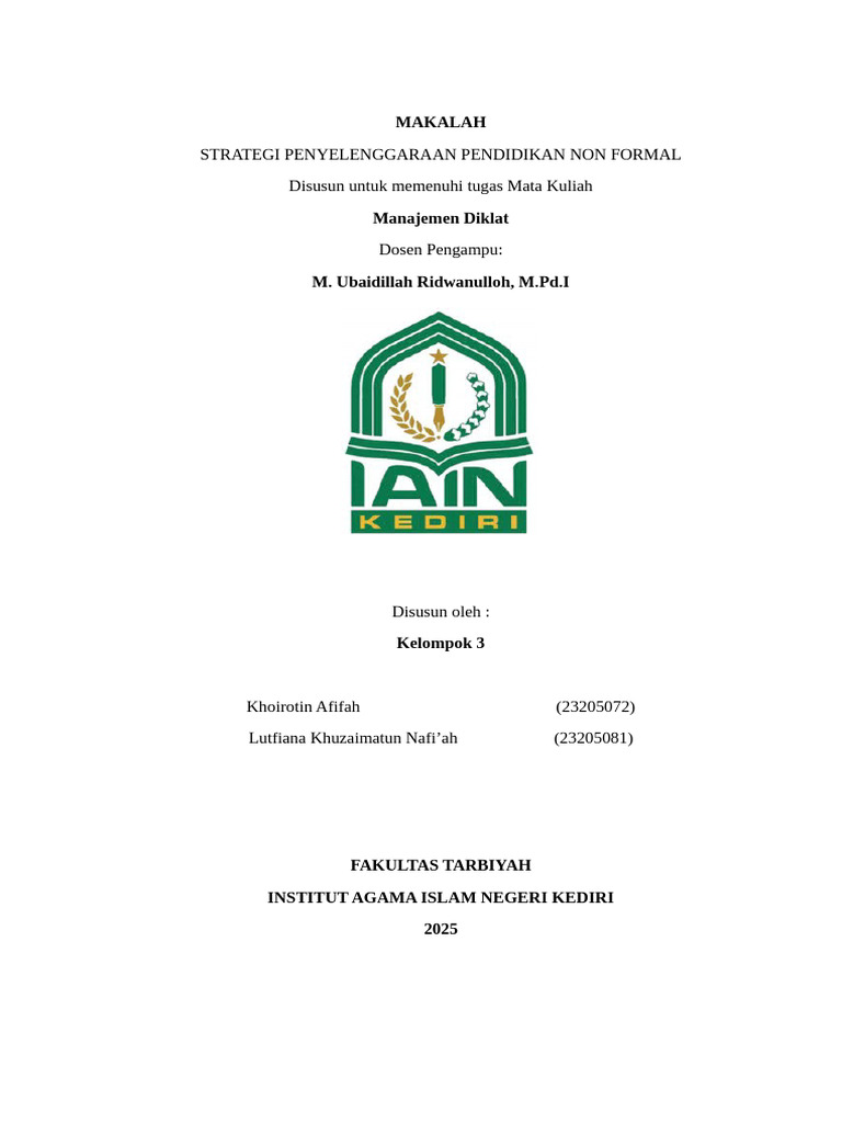 Strategi Pendidikan Nonformal Berbasis Masyarakat | PDF