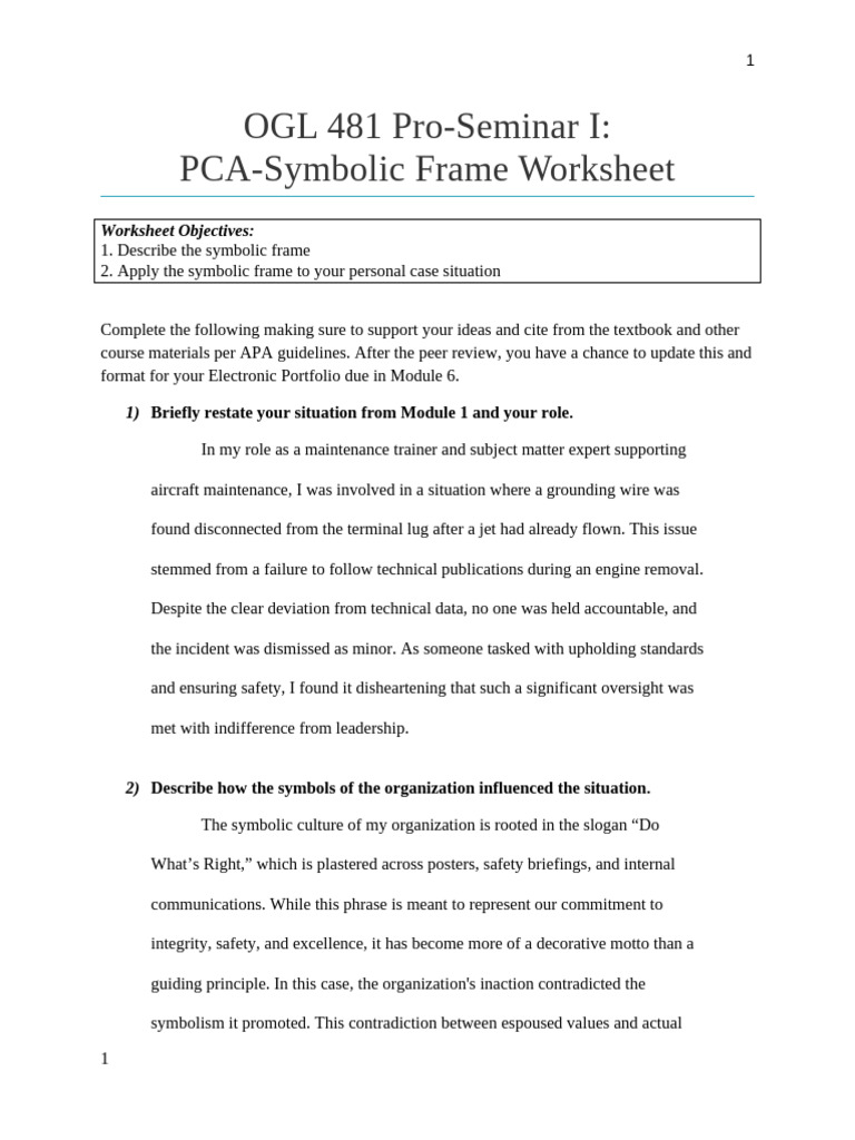 5 Symbolic Frame Worksheet | PDF | Leadership | Social Psychology