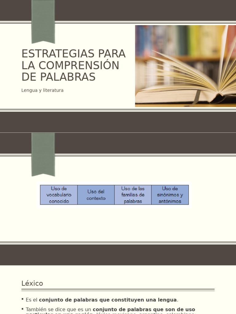 Estrategias para La Comprensión de Palabras | PDF | Léxico | Lingüística