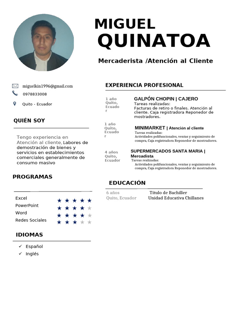 CV Miguel Quinatoa 2021 | PDF