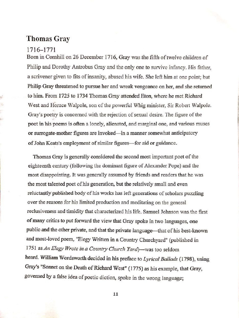 Thomas Gray | PDF