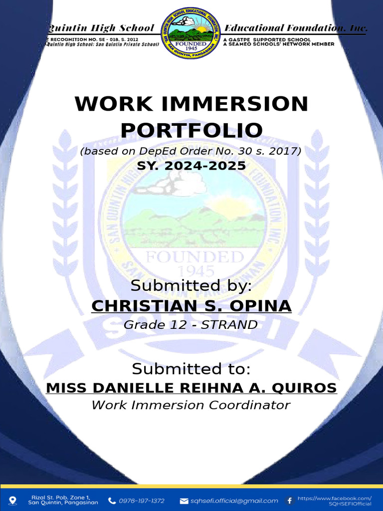 Work Immersion Title | PDF