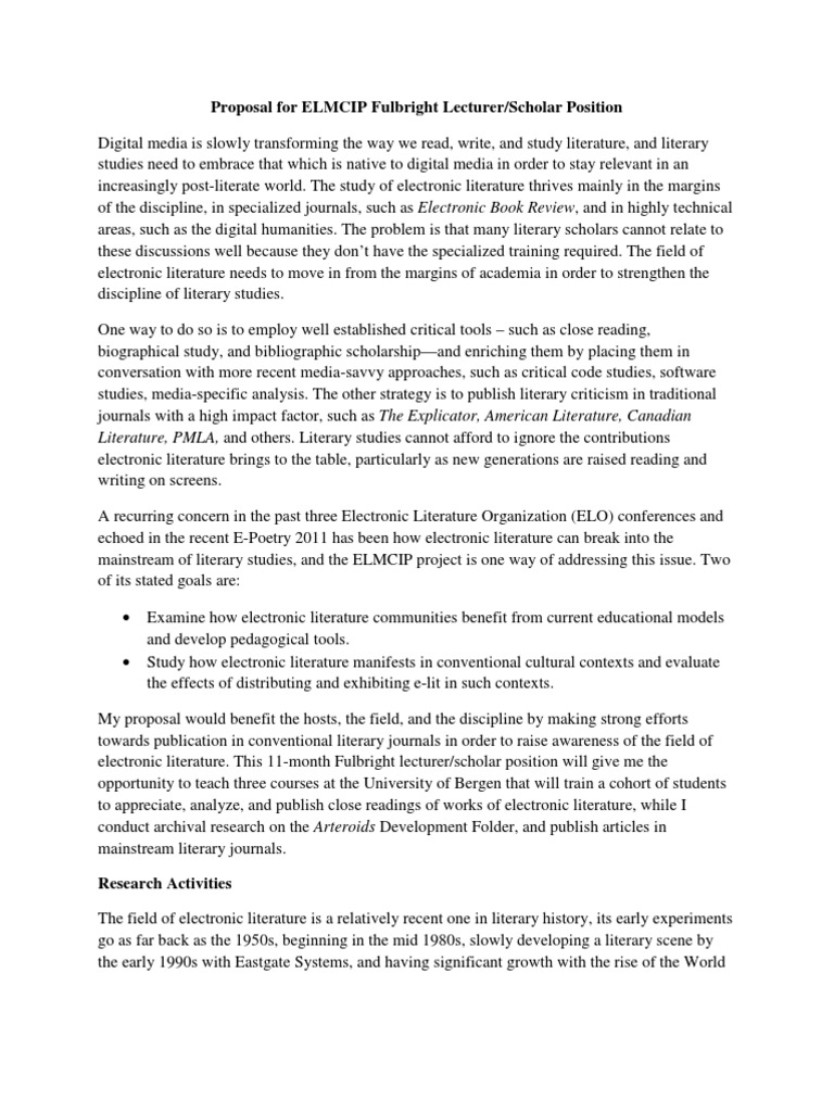 Fulbright Proposal | Bibliography | Literary Criticism