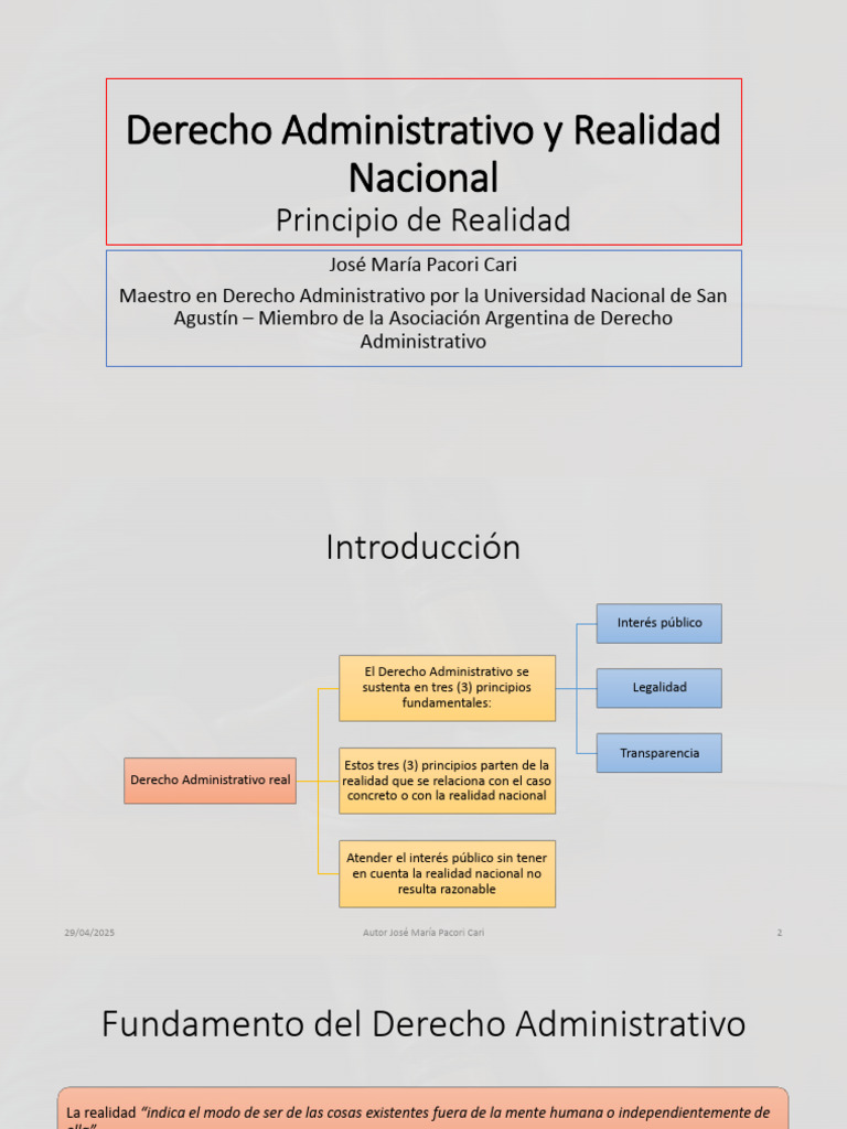 Derecho Administrativo y Realidad Nacional - Diapositivas - Autor José María Pacori Cari | PDF ...