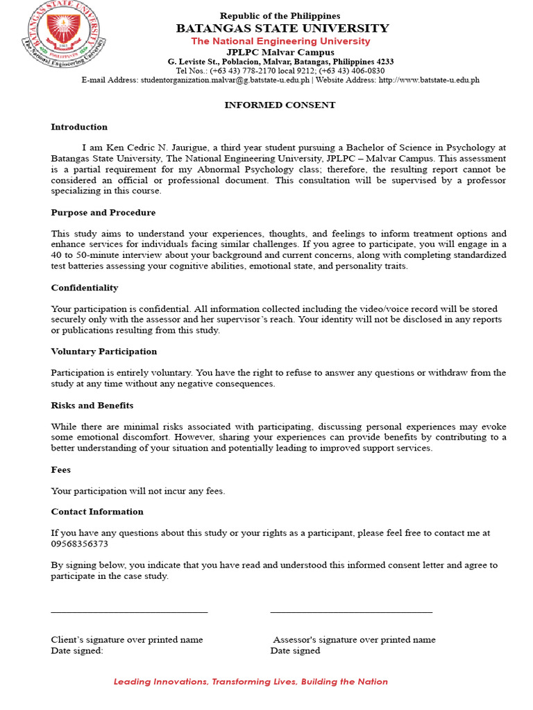 CASESTUDY-consent - Docx (Ken) | PDF | Informed Consent | Consent