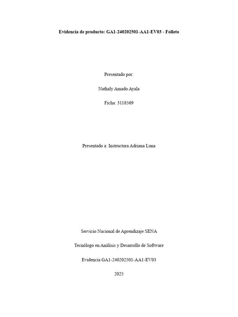 EV03 Folleto - Nathaly Amado - Ficha 3118569 | PDF