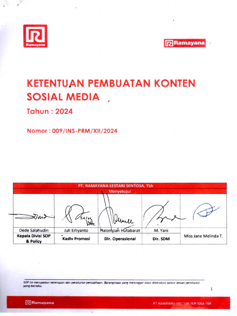 Ketentuan Pembuatan Konten Socmed | PDF