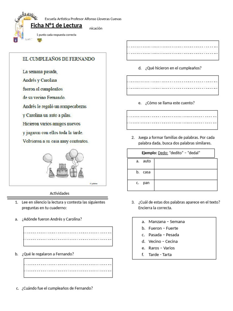 Ficha 1 de Lectura | PDF