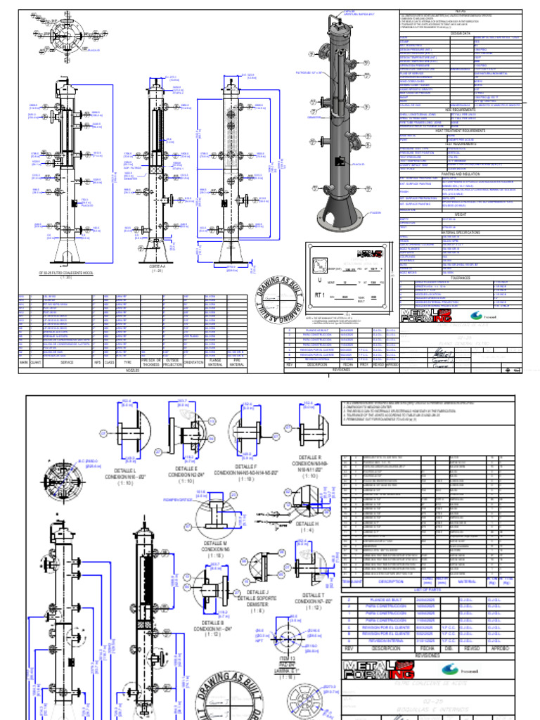 Of 02-25 Filtro Coalecente Hocol Plano General Rev Z | PDF | Industrial Processes | Gases