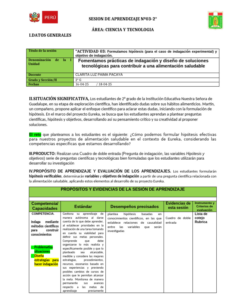 Formulación de Hipótesis en Indagación | PDF | Hipótesis | Aprendizaje