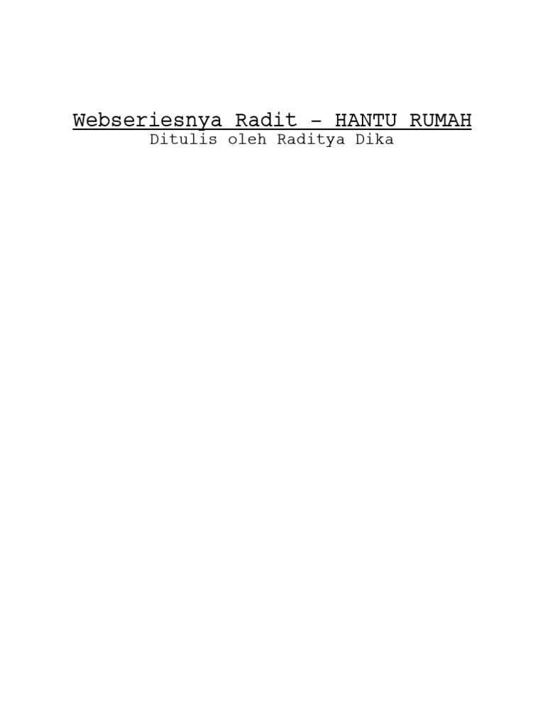 Webseriesnya Radit - Hantu Rumah | PDF