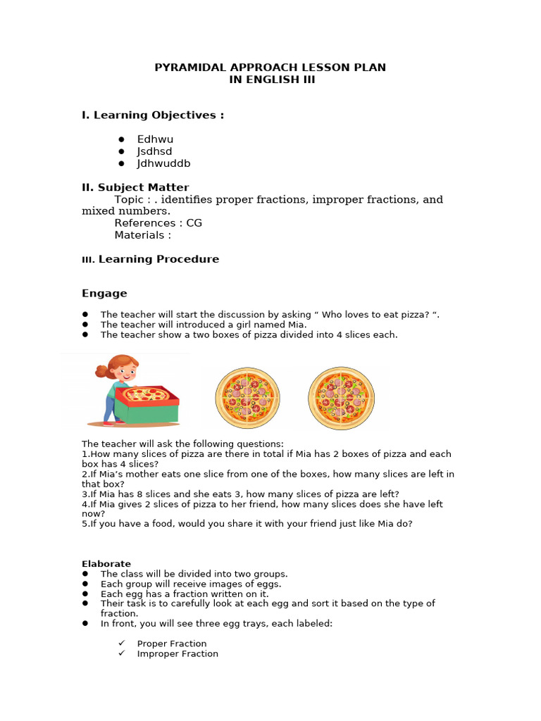 5e - Lesson Plan - Math - Fraction | PDF | Numbers | Arithmetic