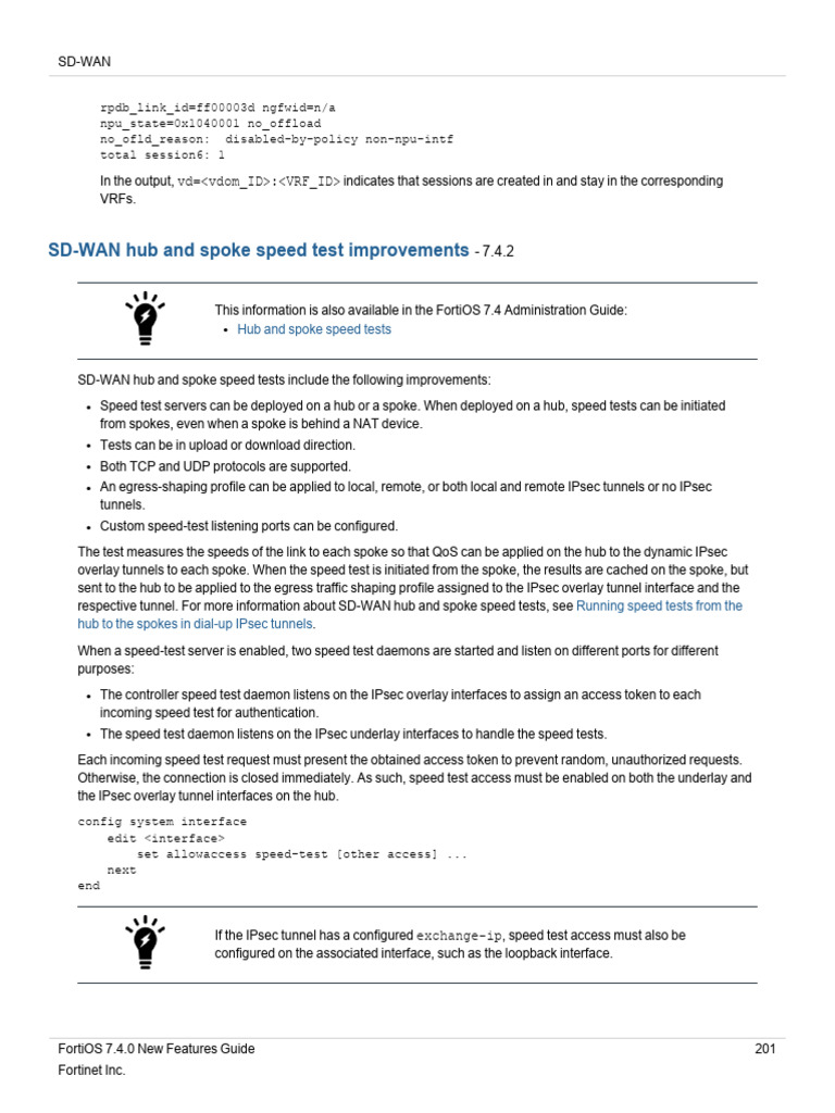 FortiOS 7.4.0 New - Features - Guide201 250 | PDF | Port (Computer Networking) | Virtual Private ...