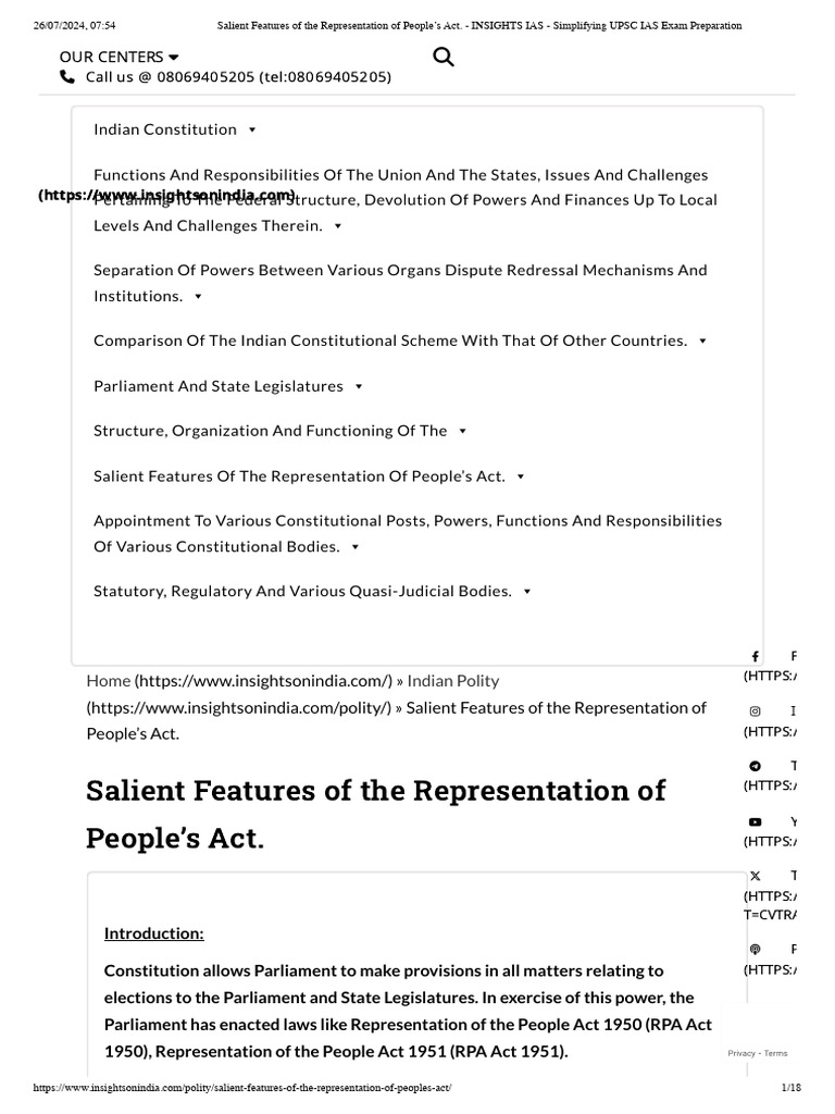 Salient Features of People's Act | PDF | Government | Justice
