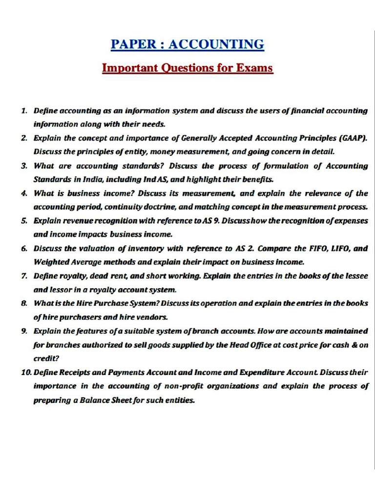 BCOM 1 Imp Questions | PDF