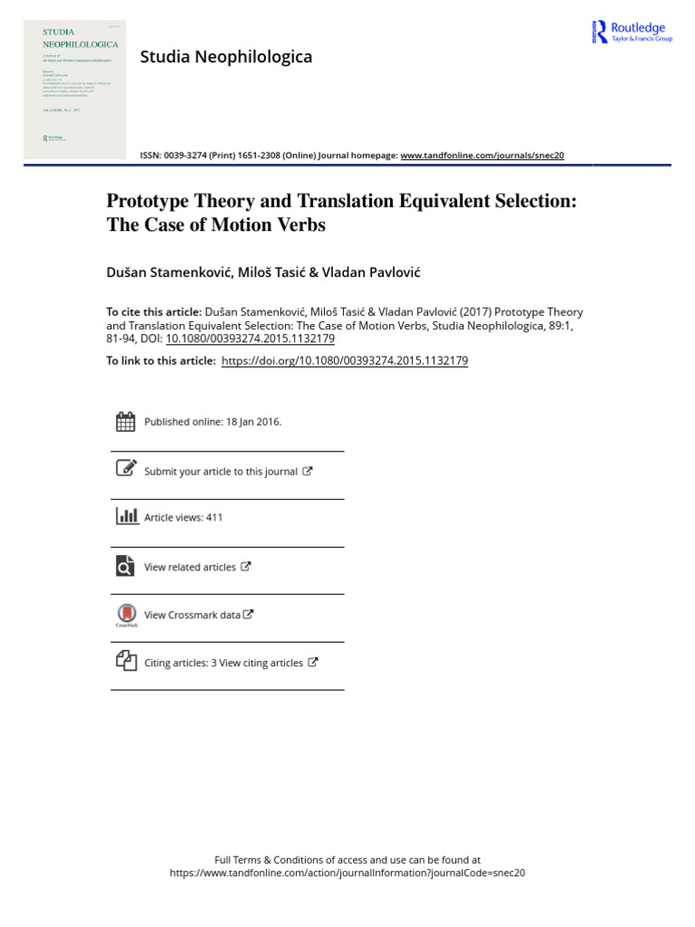 Prototype Theory and Translation Equivalent Selection The Case of ...