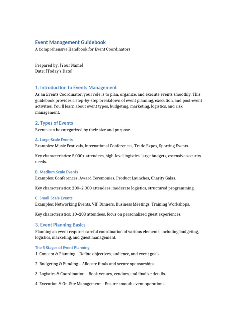 Event Management Guidebook | PDF | Business