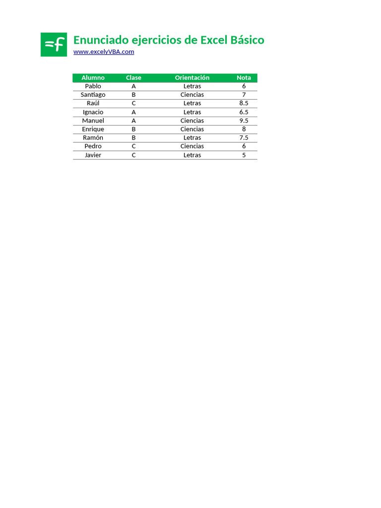Enunciado Ejercicios de Excel Básico | PDF