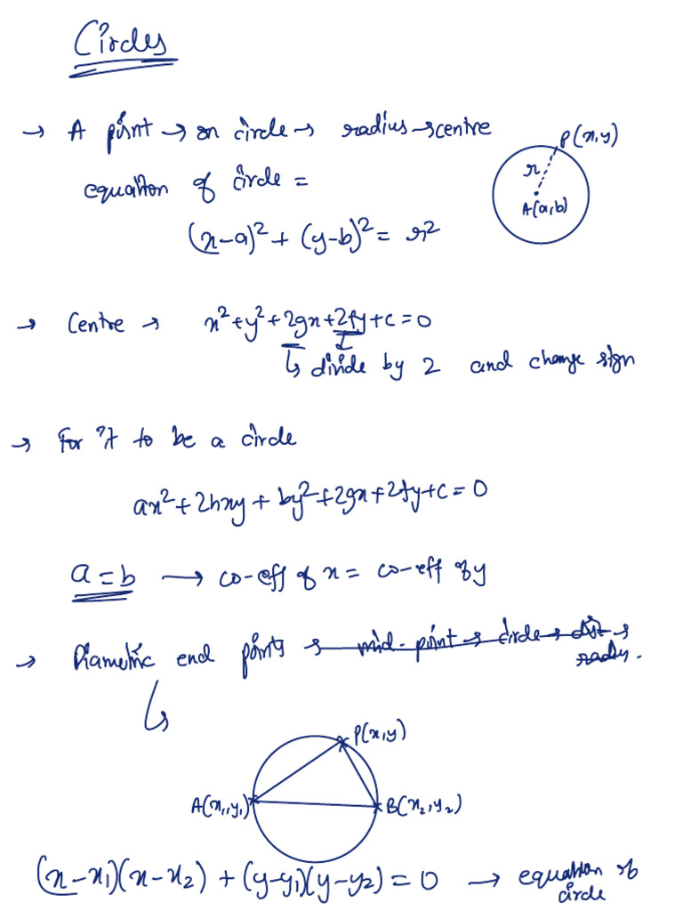 Circles - Notes | PDF | Elementary Geometry | Mathematical Physics