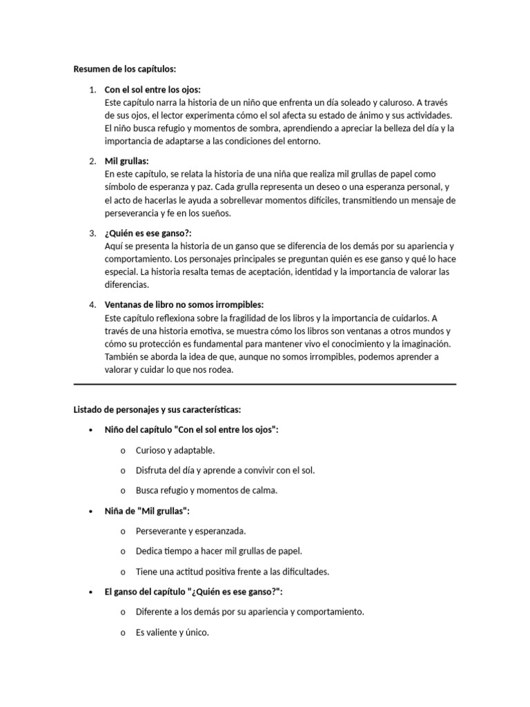 Resumen de "No somos irrompibles" | PDF
