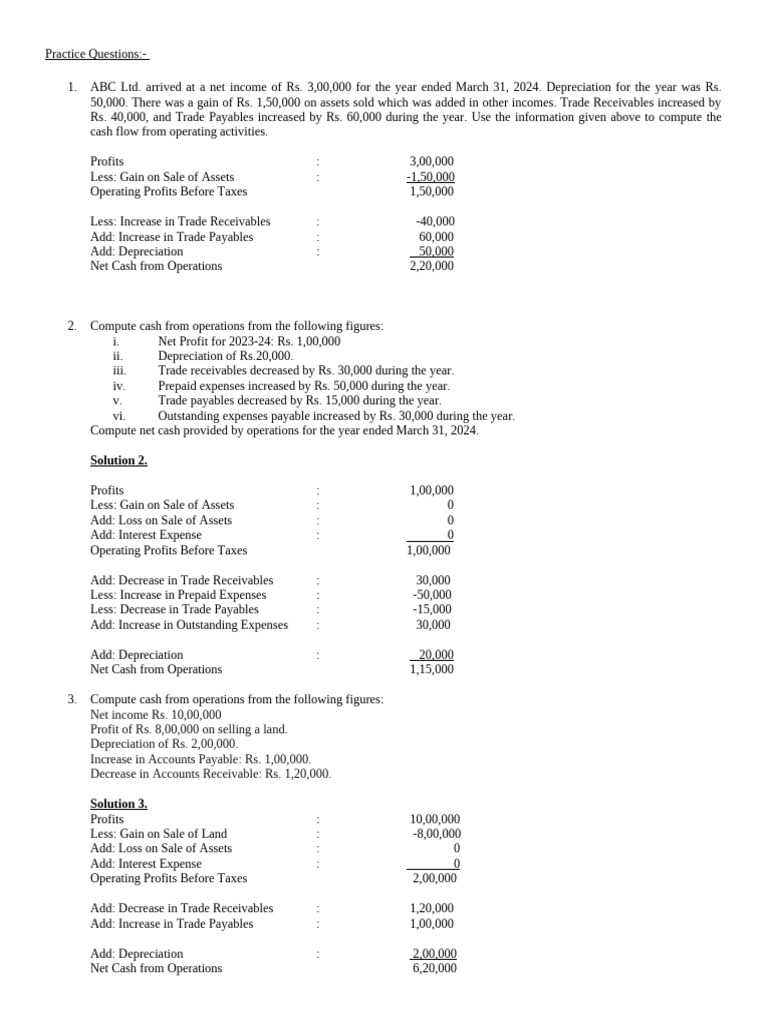 Cash Flow Computation Exercises | PDF | Expense | Depreciation