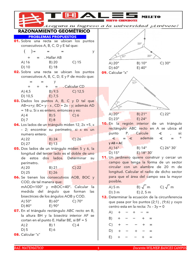 RM - Raz. Geometrico | PDF | Triángulo | Ángulo