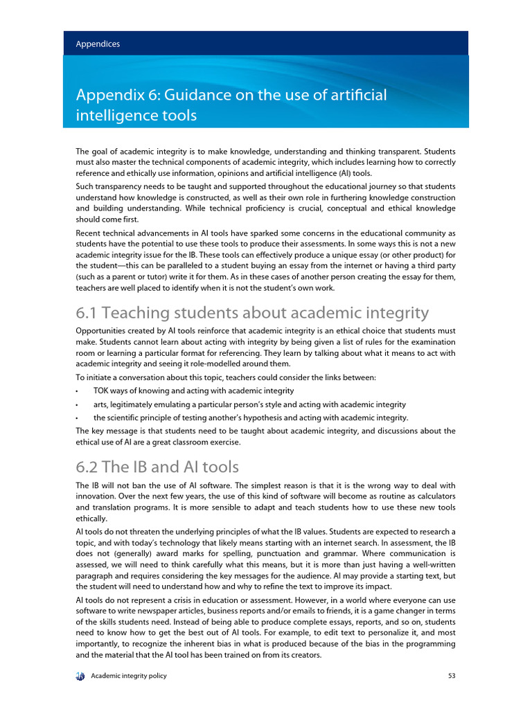 Academic Integrity and AI Guidance | PDF | Artificial Intelligence ...