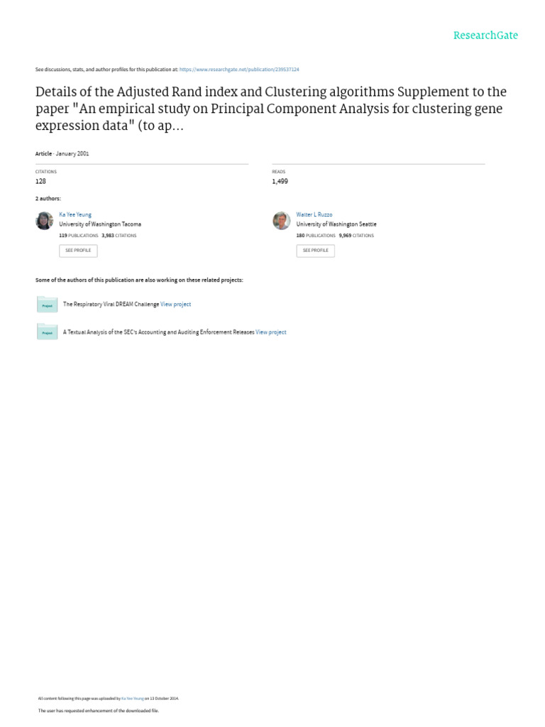 Adjusted Rand Index Explained | PDF | Cluster Analysis | Applied ...